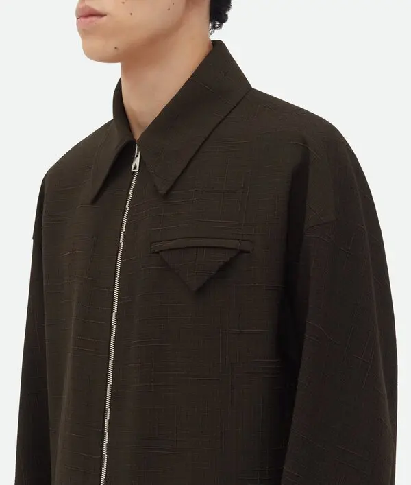 ジャケット・アウター bottega veneta 44 kimono xs Bottega Veneta Textured Wool Speckled Kimono Jacket - Ochre/Grey